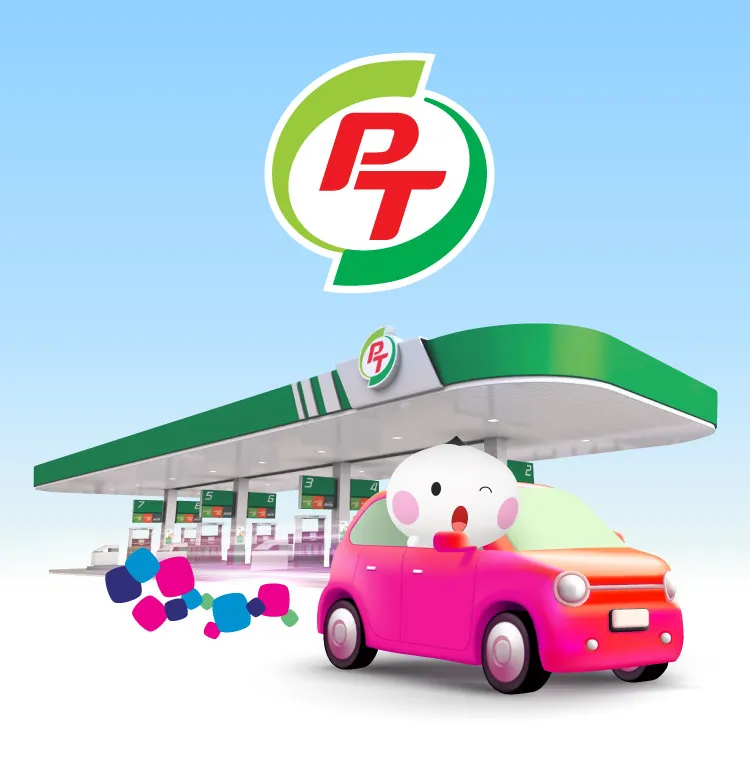 Redeem Smile Points for gas discount at PT gas stations.